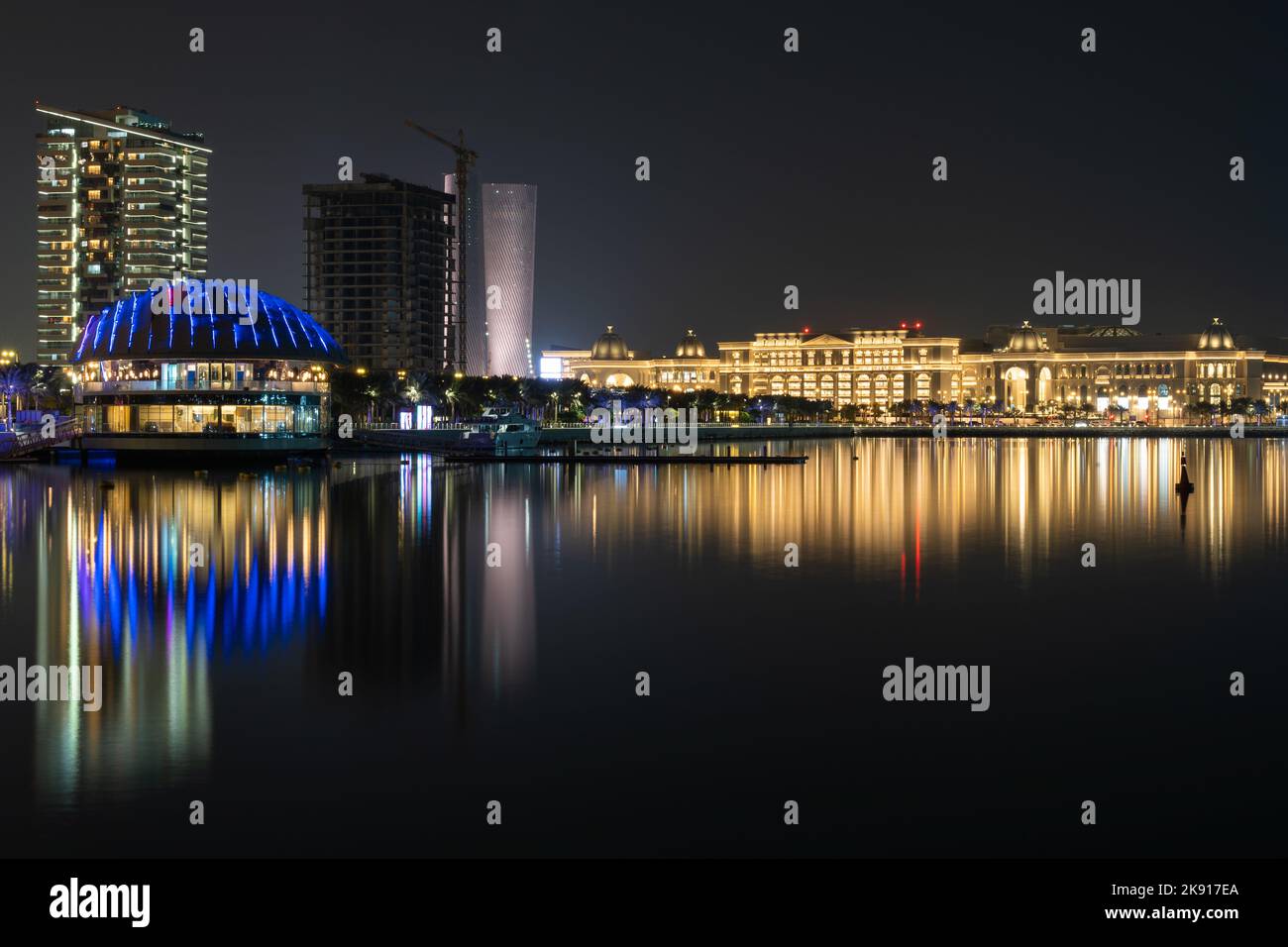 Beautiful night view of Lusail Marina City promenade Stock Photo - Alamy