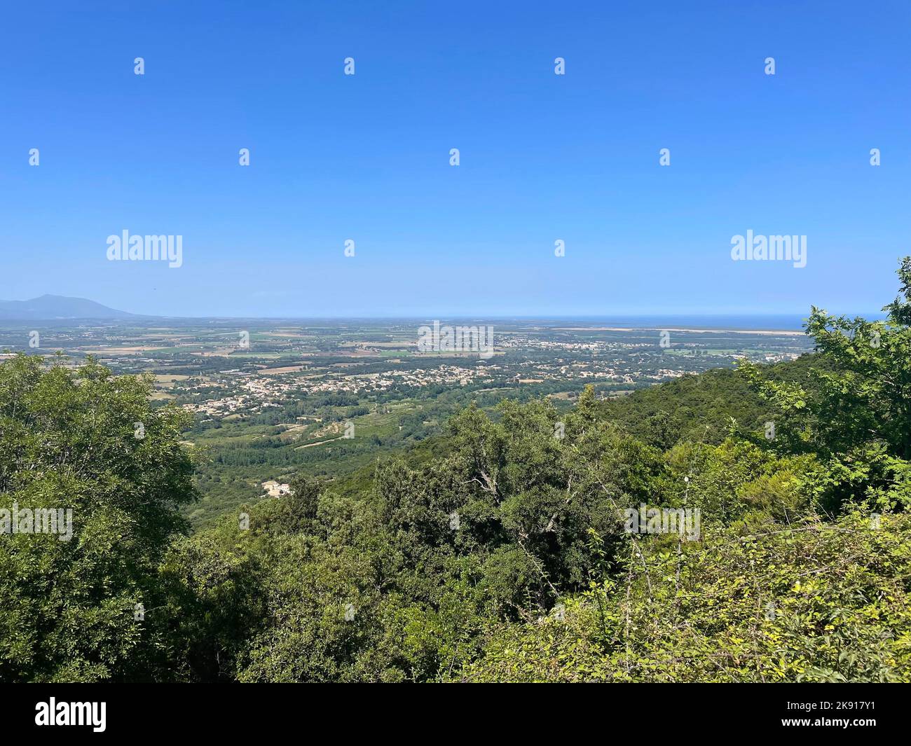 An aerial view of a forested hill Stock Photo - Alamy