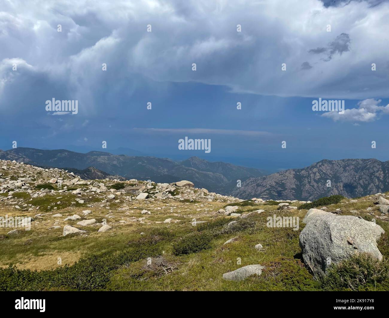 An aerial view of a forested hill Stock Photo - Alamy