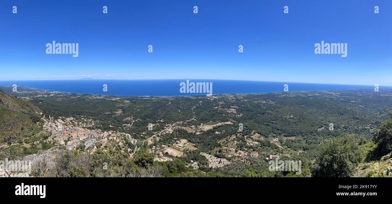 An aerial view of a forested hill Stock Photo - Alamy