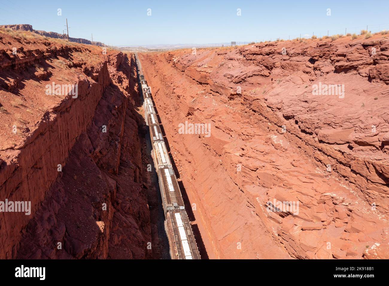 A train hauling a load of potash from a mine near Moab, Utah, makes a ...