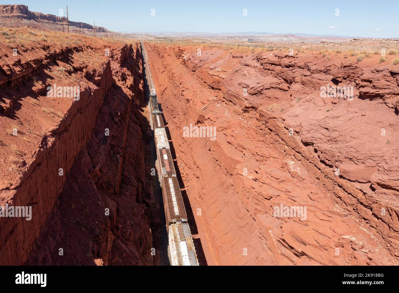 A train hauling a load of potash from a mine near Moab, Utah, makes a ...