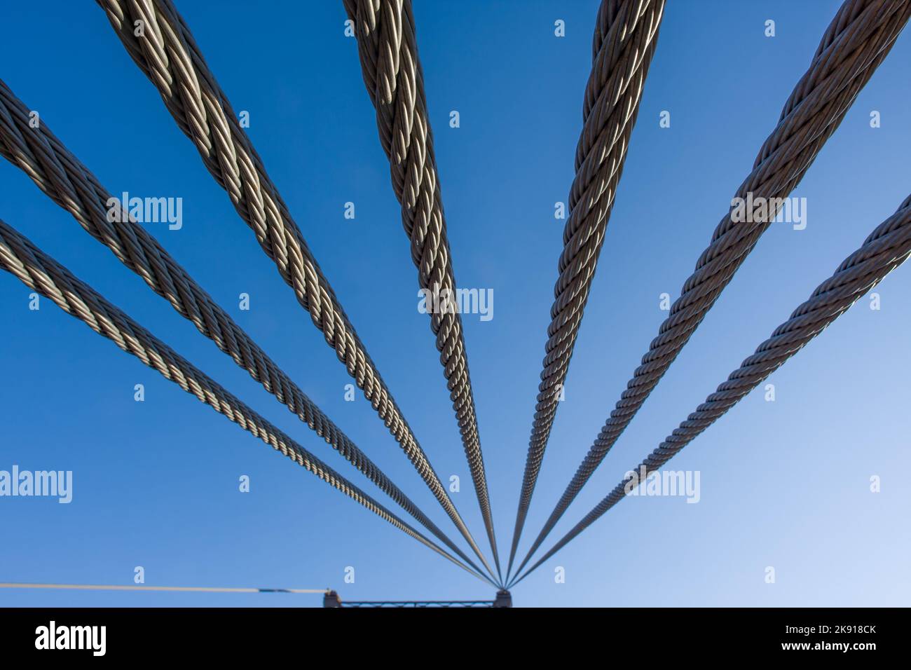Suspension cable detail of the Dewey Bridge built across the Colorado ...