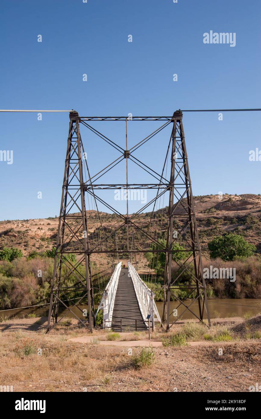 The Dewey Bridge was a wire suspension bridge built across the Colorado ...