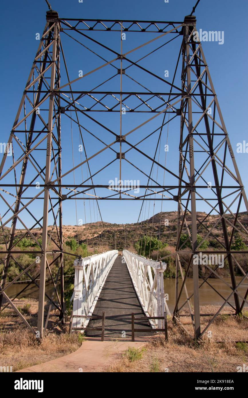 The Dewey Bridge was a wire suspension bridge built across the Colorado ...