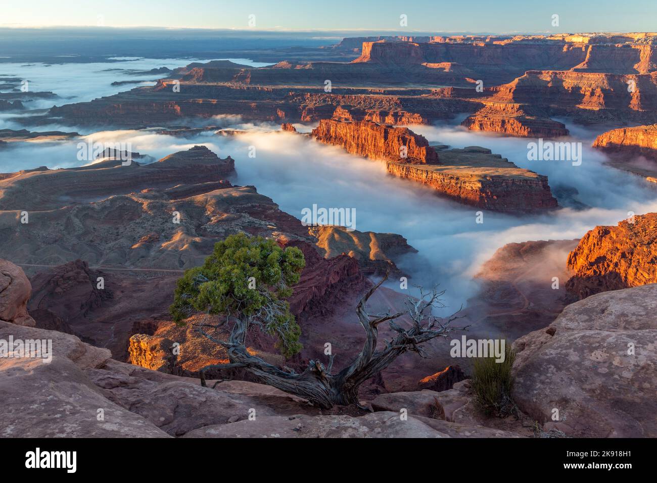 A winter temperature inversion produces rare ground fog in the canyons ...