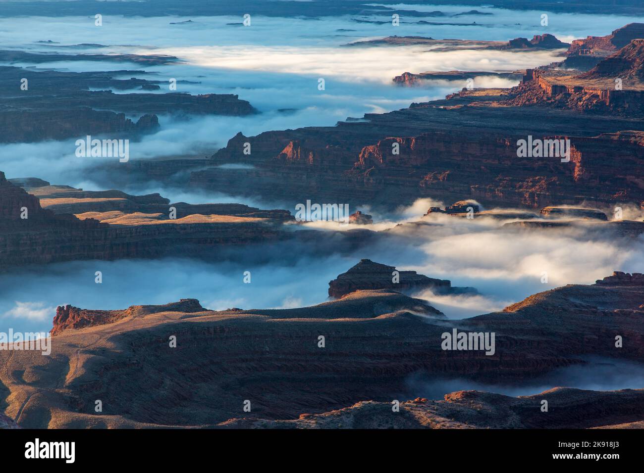A winter temperature inversion produces rare ground fog in the canyons ...