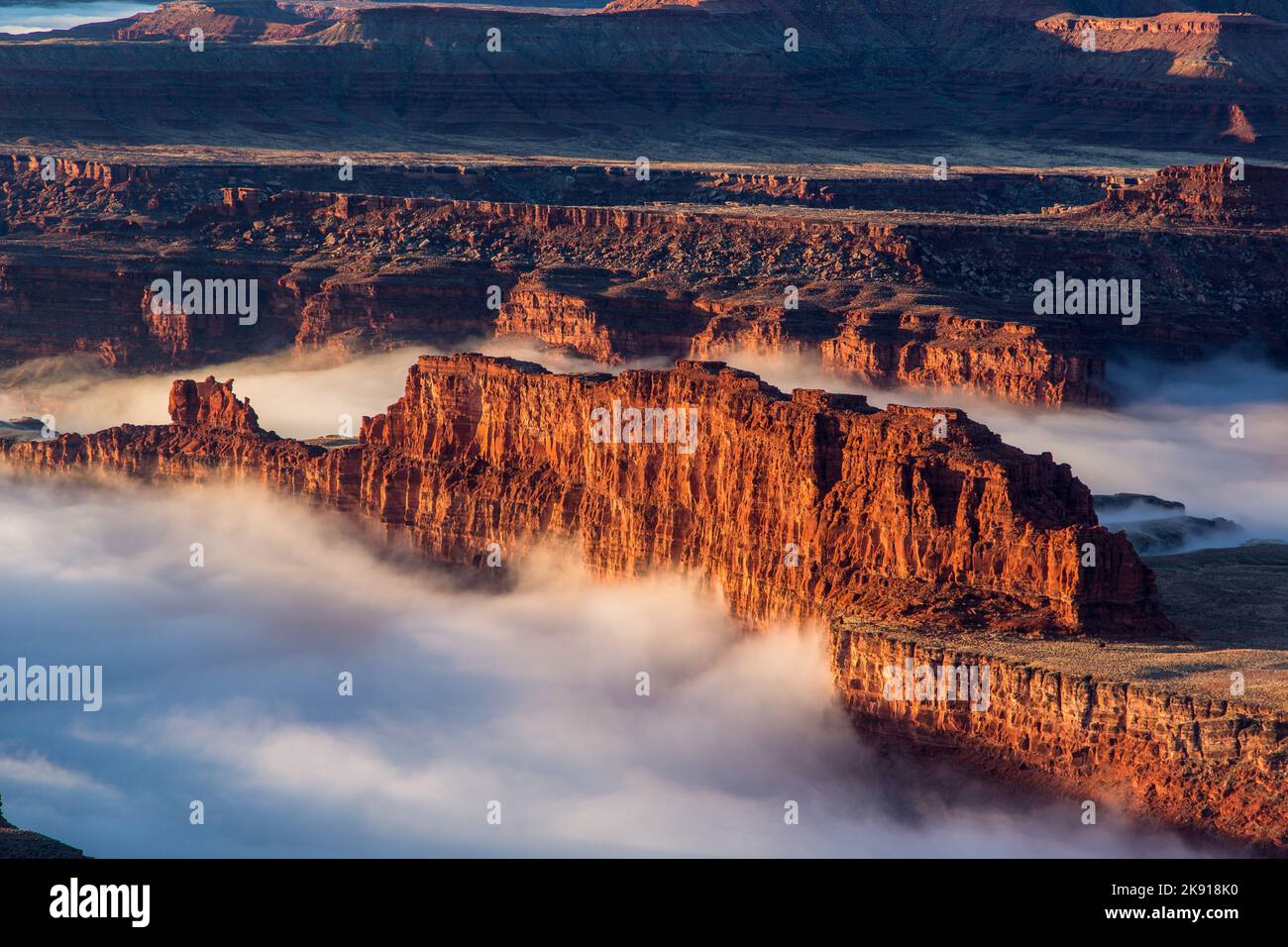 A winter temperature inversion produces rare ground fog in the canyons ...