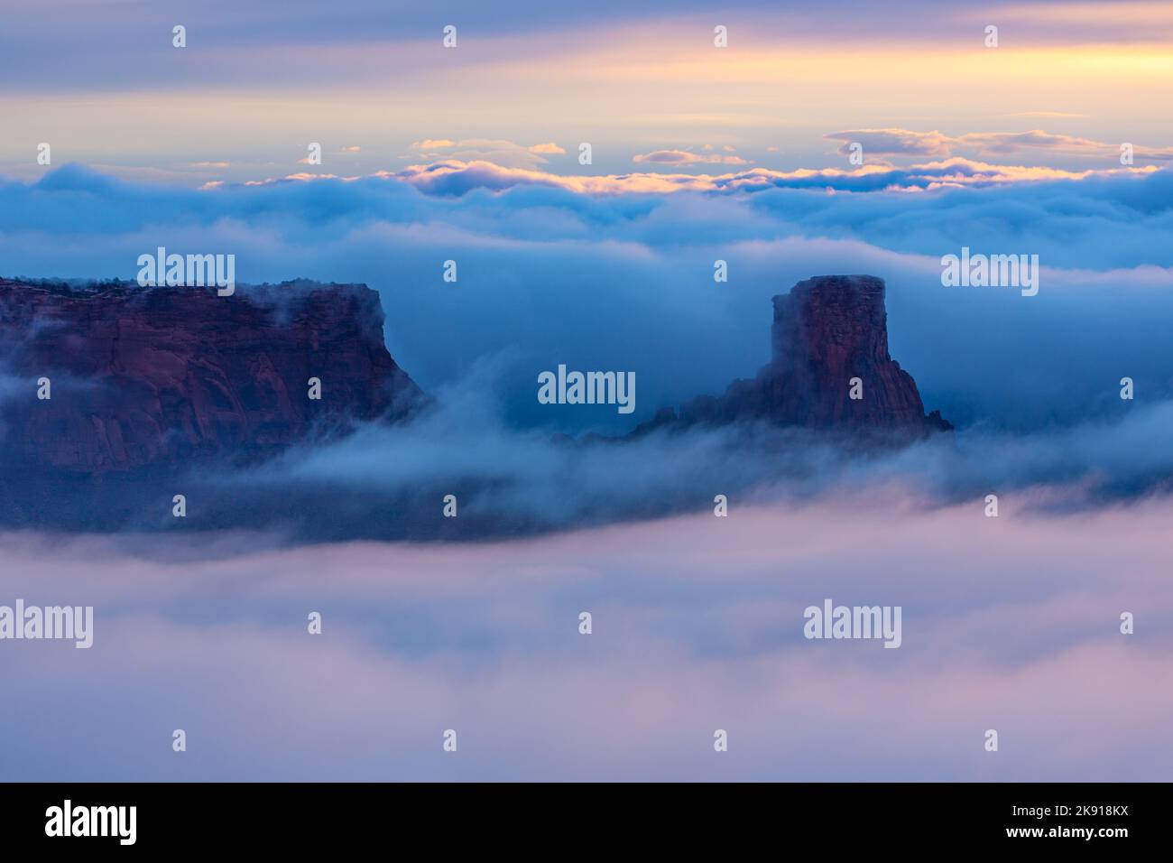 A winter temperature inversion produces rare ground fog in the canyons ...