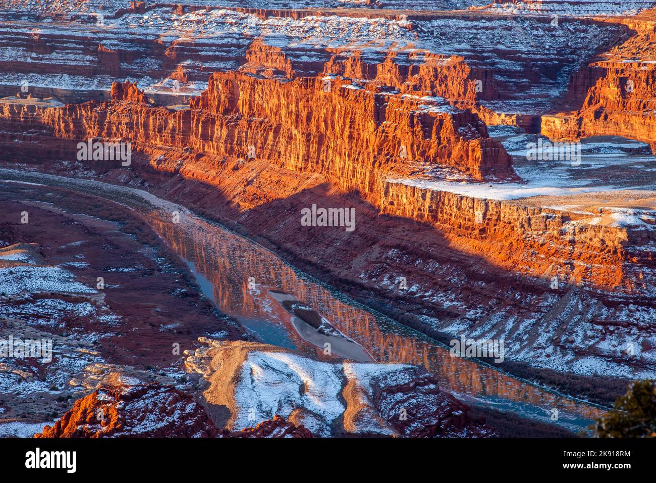 Ice on the Colorado River in Meander Canyon below Dead Horse Point ...