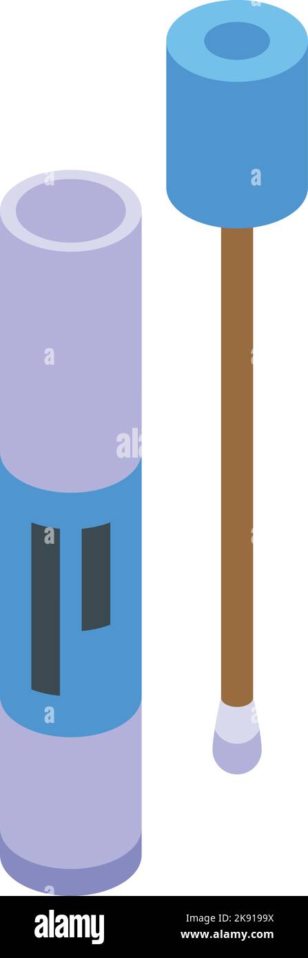 Test swab icon isometric vector. Vaccine passport. Pass control Stock ...