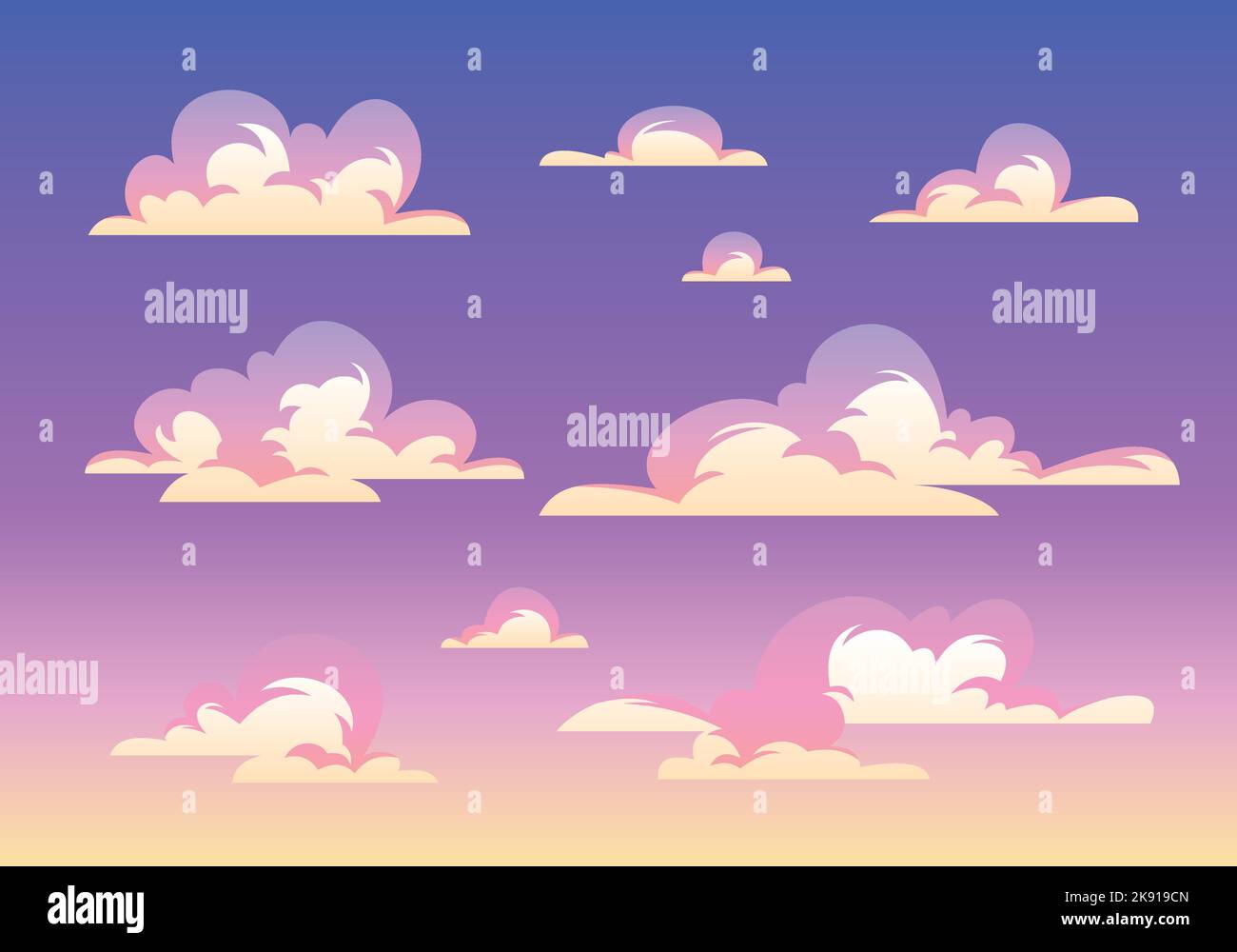 A beautiful cartoon gradient cloud collection set Stock Vector Image ...