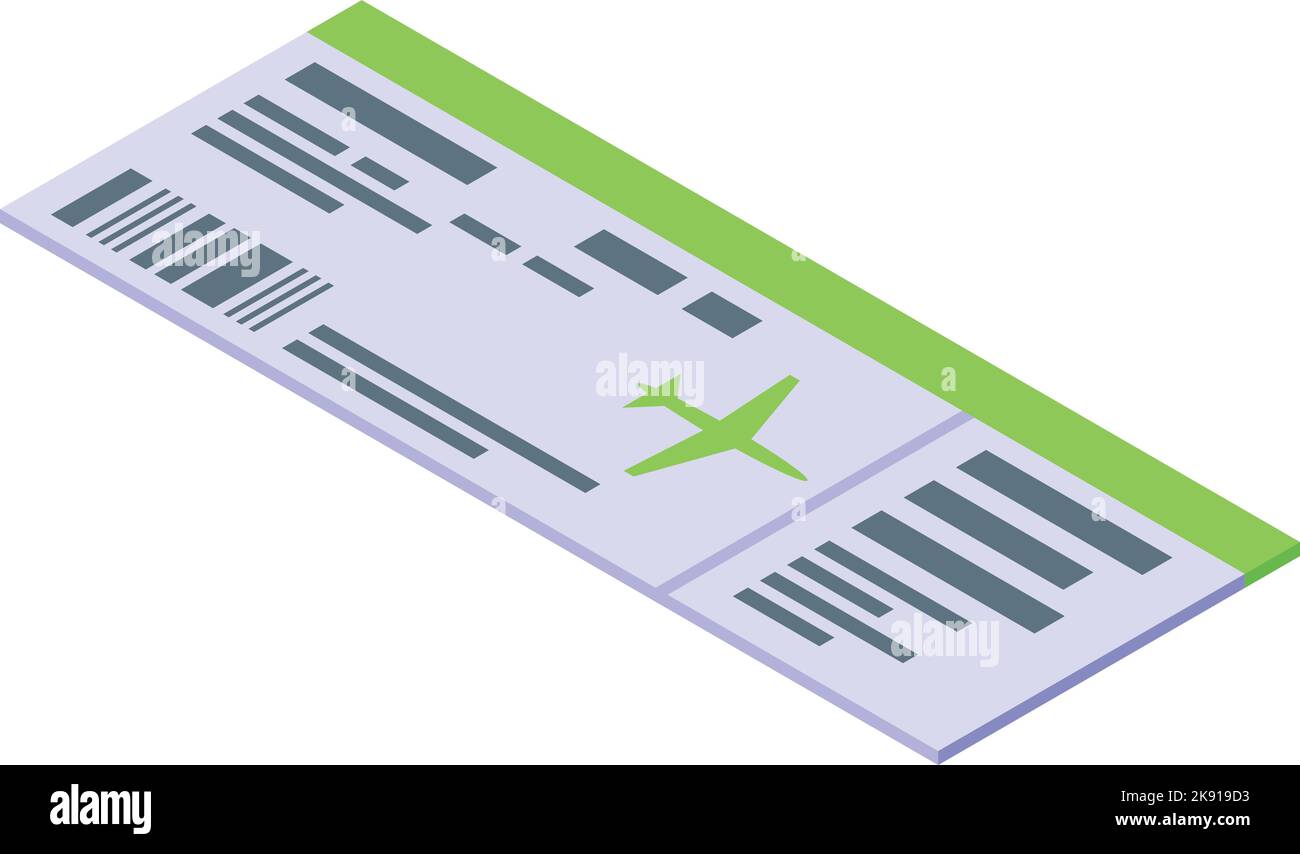 Airplane ticket icon isometric vector. Vaccine passport. Pass control ...