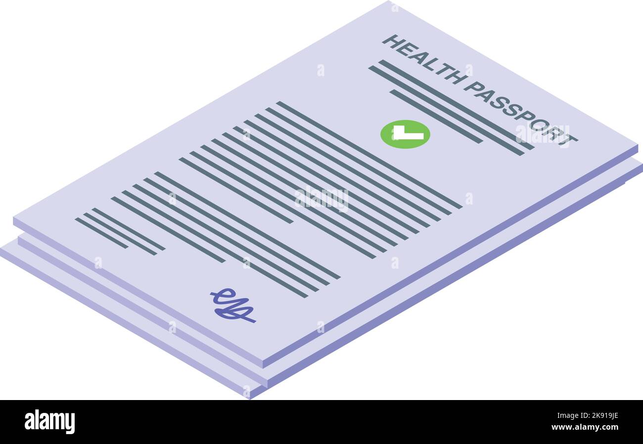 Health passport icon isometric vector. Travel vaccine. Mobile control ...