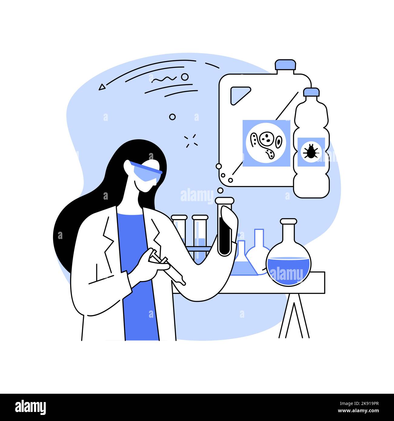 Pesticide manufacturing isolated cartoon vector illustrations Stock ...