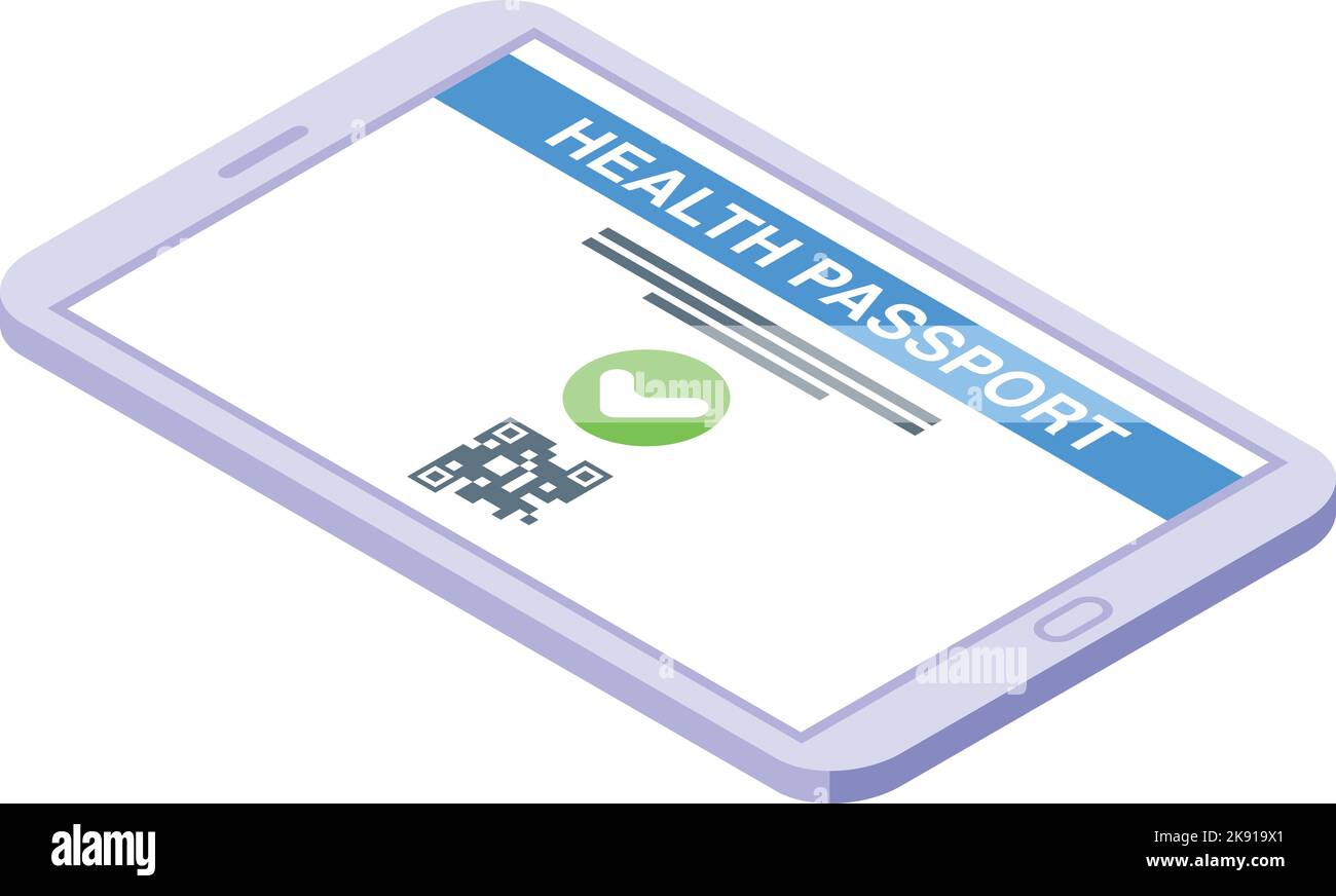 Approved health passport icon isometric vector. Vaccine travel. Pass ...