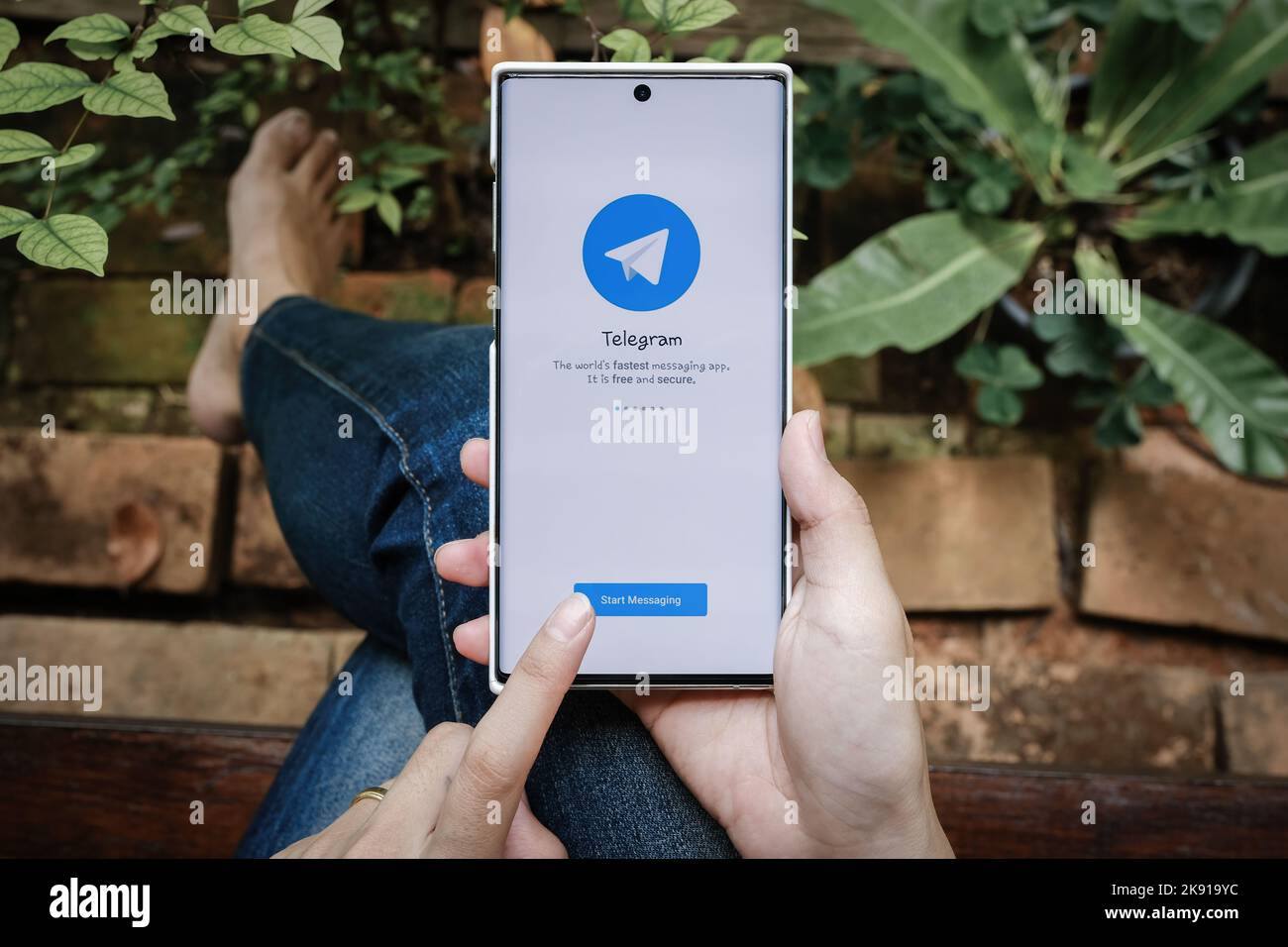 Chiangmai, Thailand July 09 2021 : Telegram application icon smartphone ...