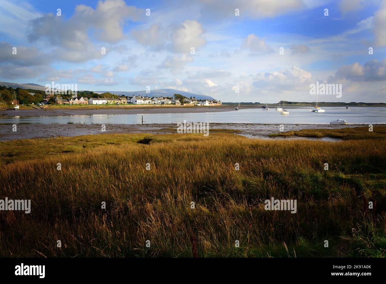 The landscape of the Ravenglass village with a lake Stock Photo - Alamy