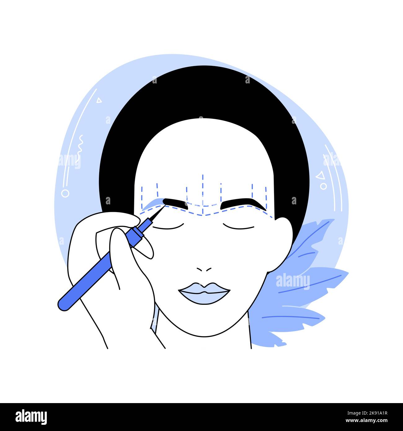 Permanent eyebrow isolated cartoon vector illustrations Stock Vector ...