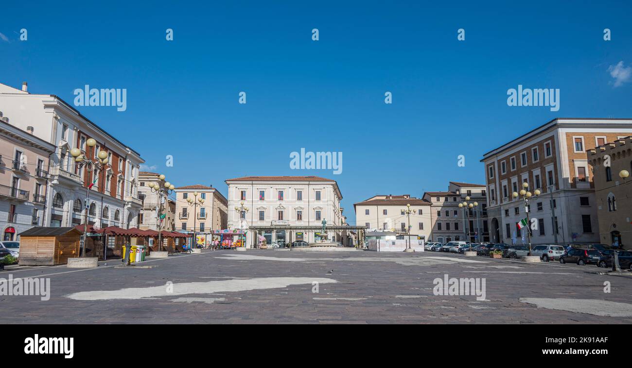L'Aquila, Italy - 07-07-2022: Extra wide angle view of the beautiful ...