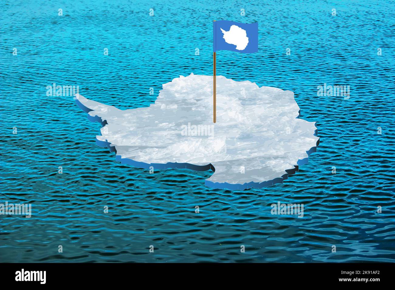 The most widely used flag of Antarctica is the map of the continent ...