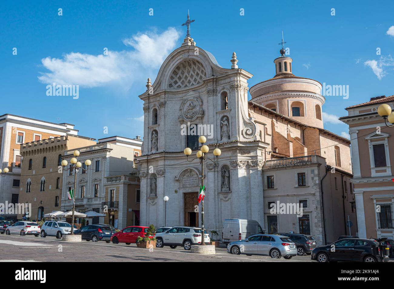 L'Aquila, Italy - 07-07-2022: The beautiful Piazza Duomo in L'Aquila ...
