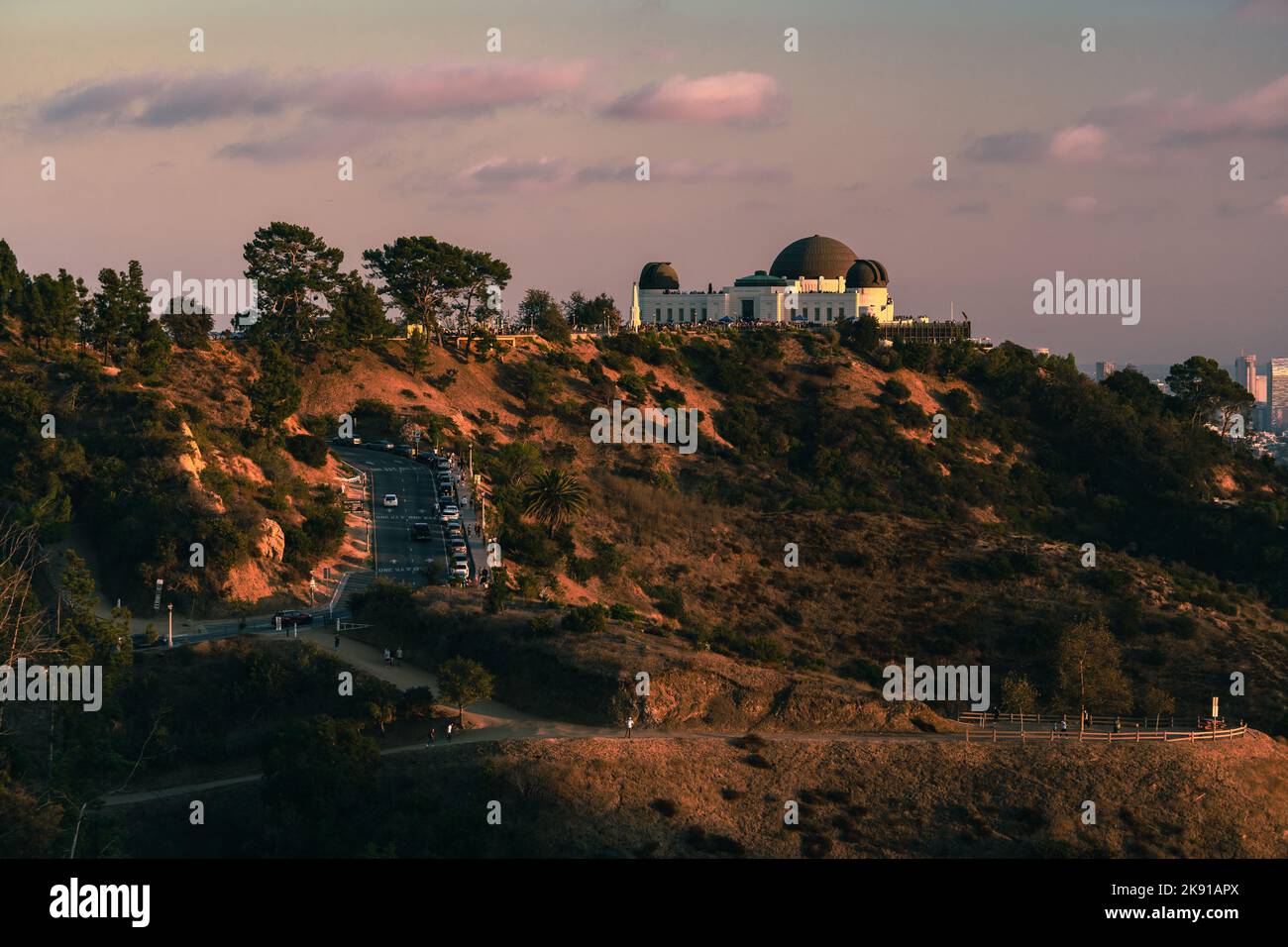 The famous Griffith Observatory during beautiful sunset Stock Photo - Alamy