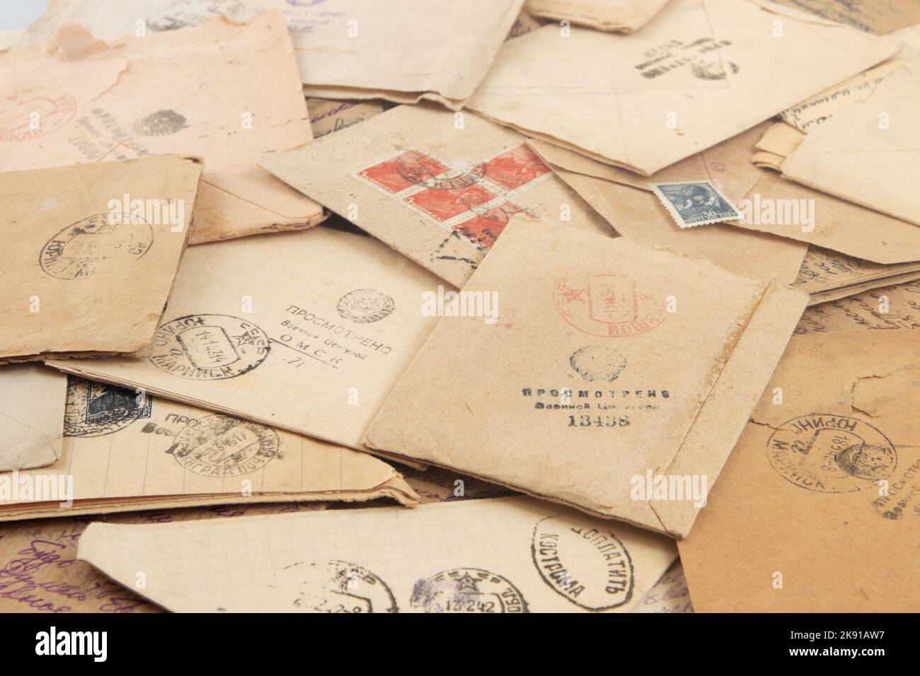 Postal letters from GULag and evacuation in time of World War II, 1941 ...