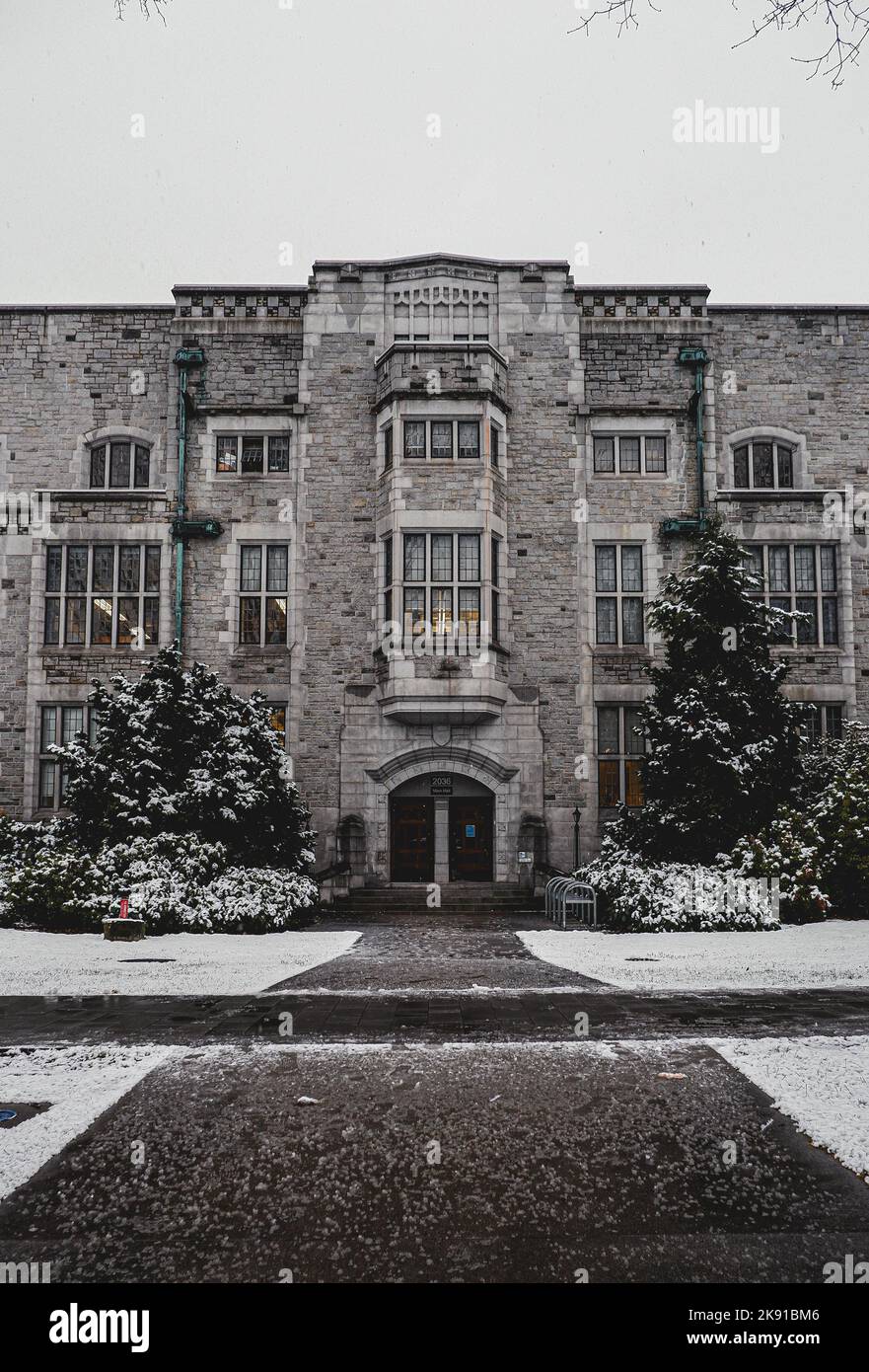 A grayscale of Chemistry Building located at University of British ...