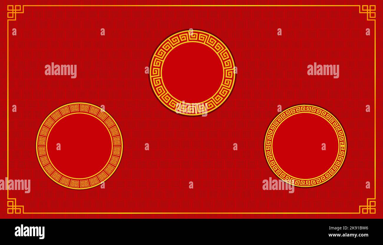 A Chinese New Year themed celebration card with lucky circle symbols ...