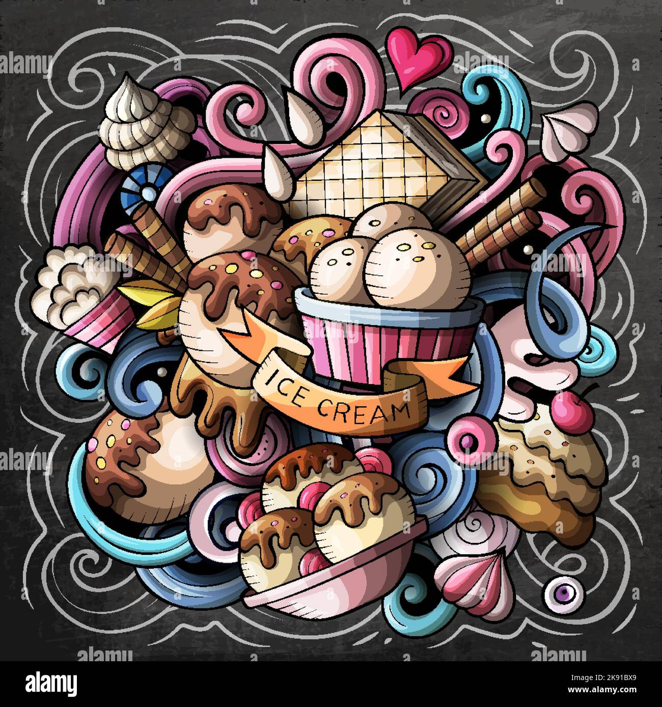 Waffle cup delight Stock Vector Images - Alamy