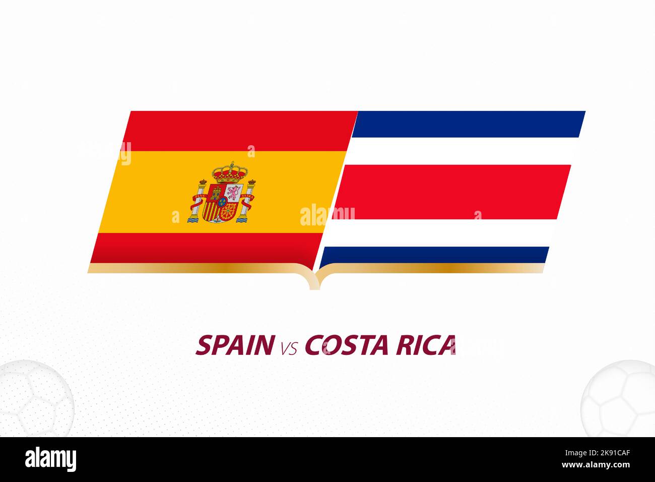 Spain vs costa rica soccer ball in flag hi-res stock photography and ...