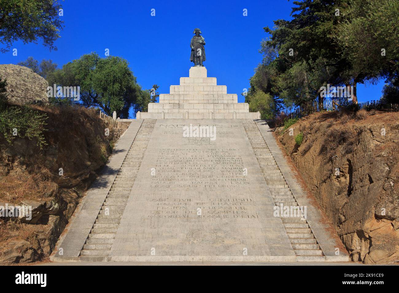 Monument to Napoleon I (1769-1821), Emperor of the French, in Ajaccio ...