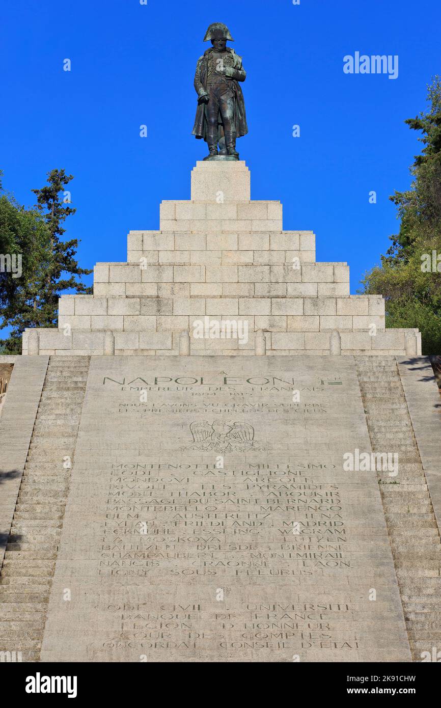 Monument to Napoleon I (1769-1821), Emperor of the French, in Ajaccio ...