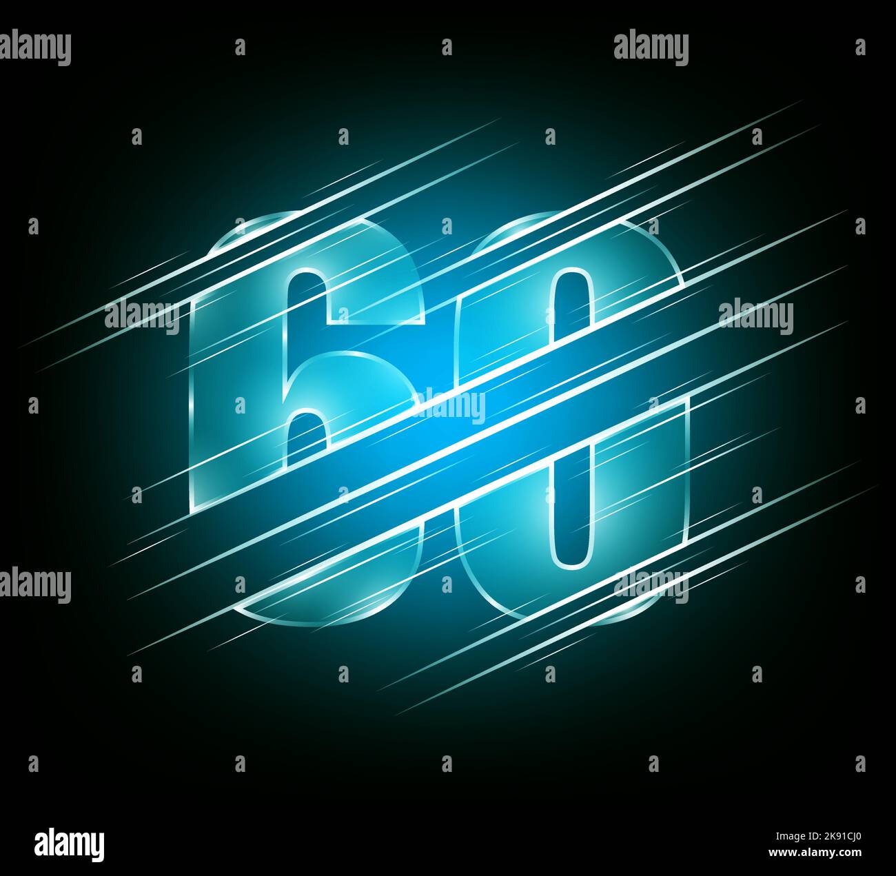 A scratched blue number 60 on a dark background Stock Vector Image ...