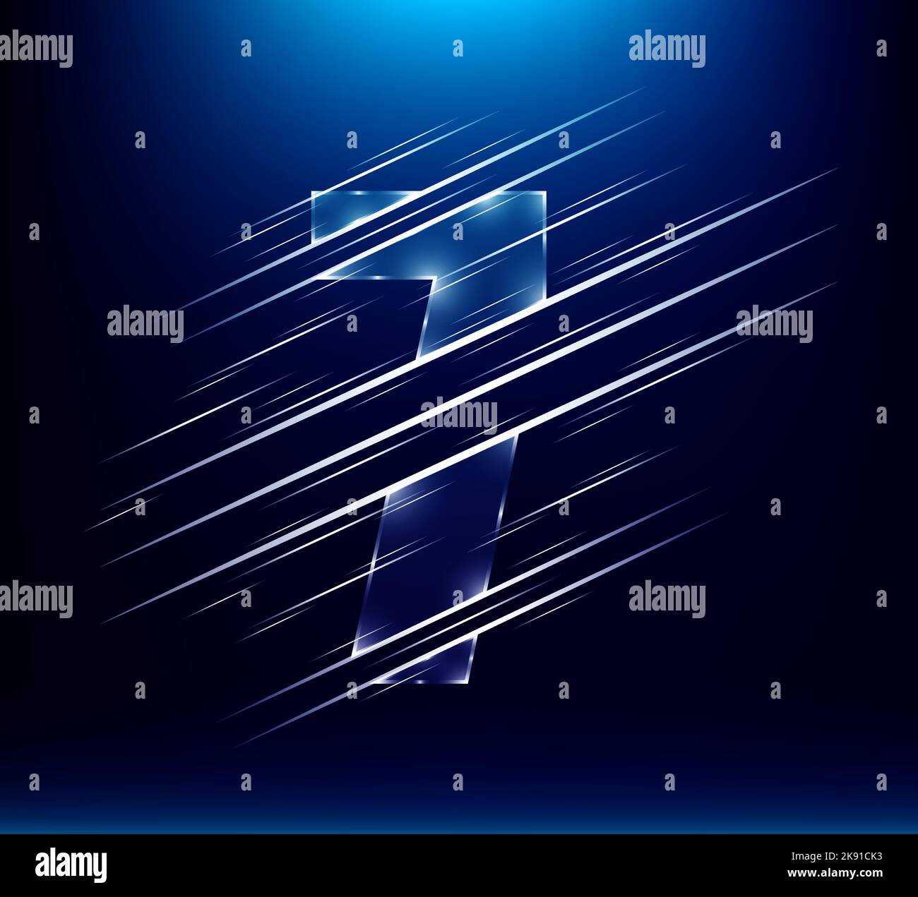 A scratched dark blue number 7 on a dark background Stock Vector Image ...