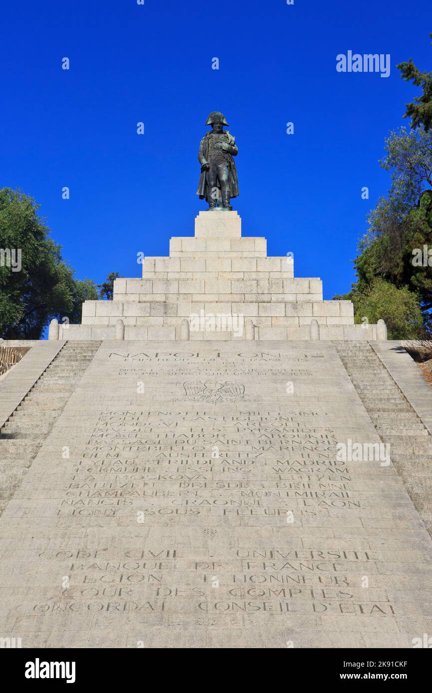 Monument to Napoleon I (1769-1821), Emperor of the French, in Ajaccio ...