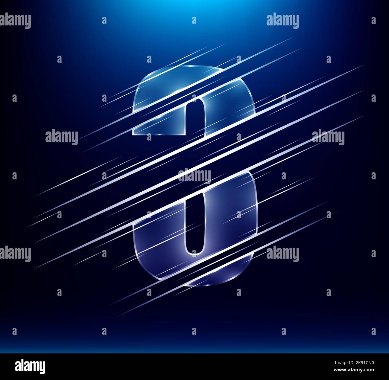 A scratched dark blue number 3 on a dark background Stock Vector Image ...