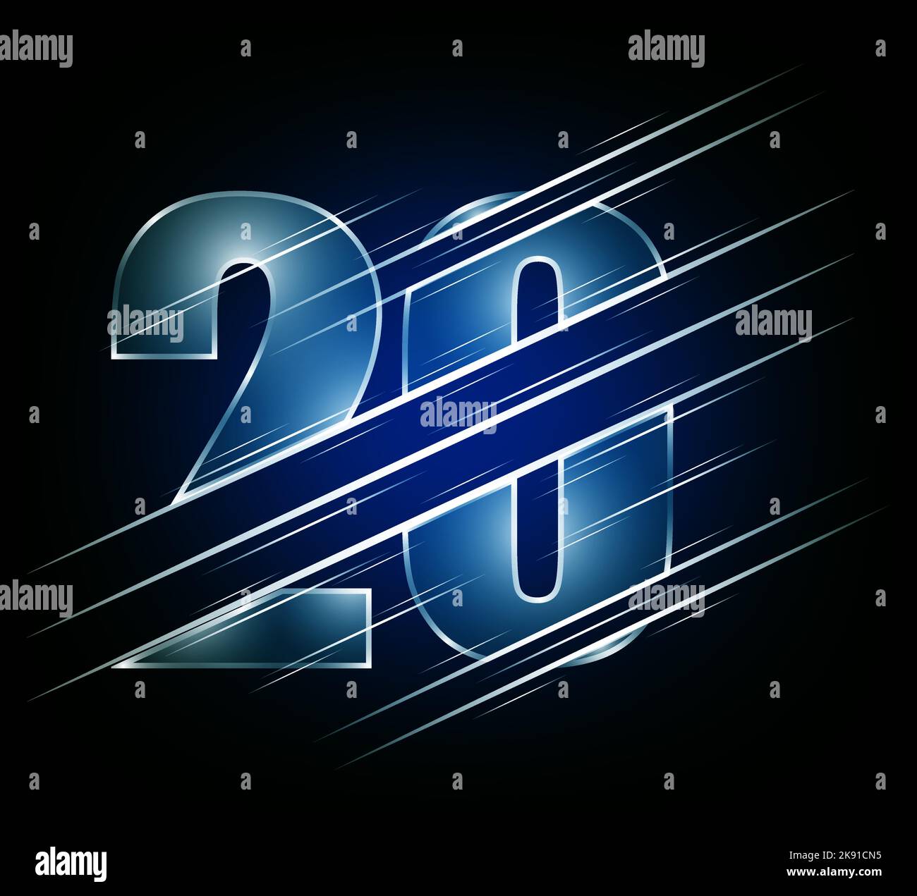 A scratched dark blue number 20 on a dark background Stock Vector Image ...