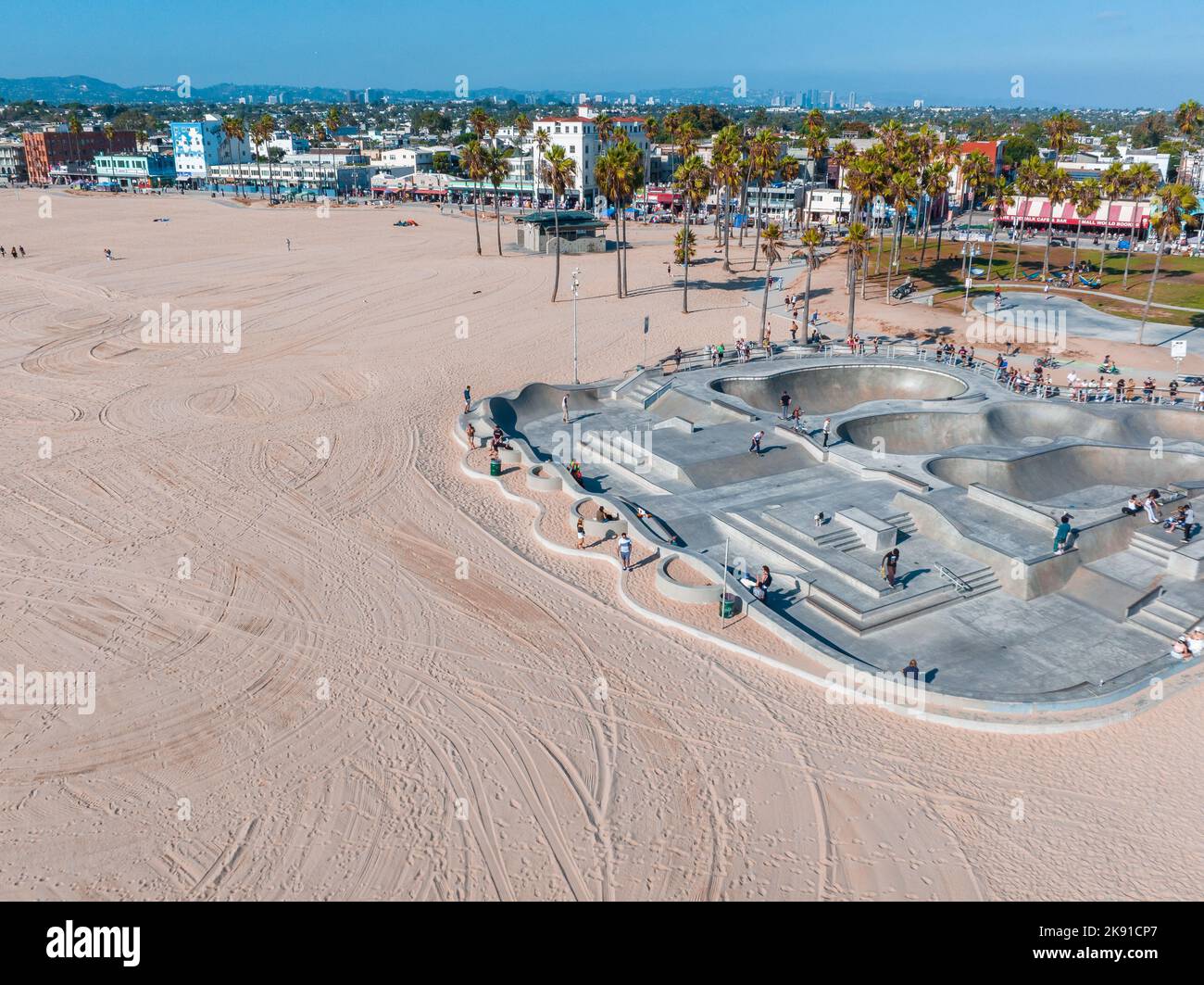 Aerial view of the skatepark of the Venice Beach in LA, California Stock Photo - Alamy