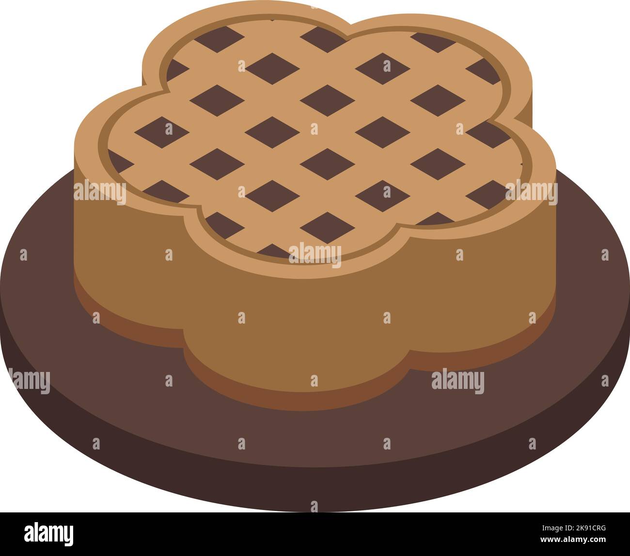 Chocolate cake icon isometric vector. Austrian food. Fruit menu Stock ...