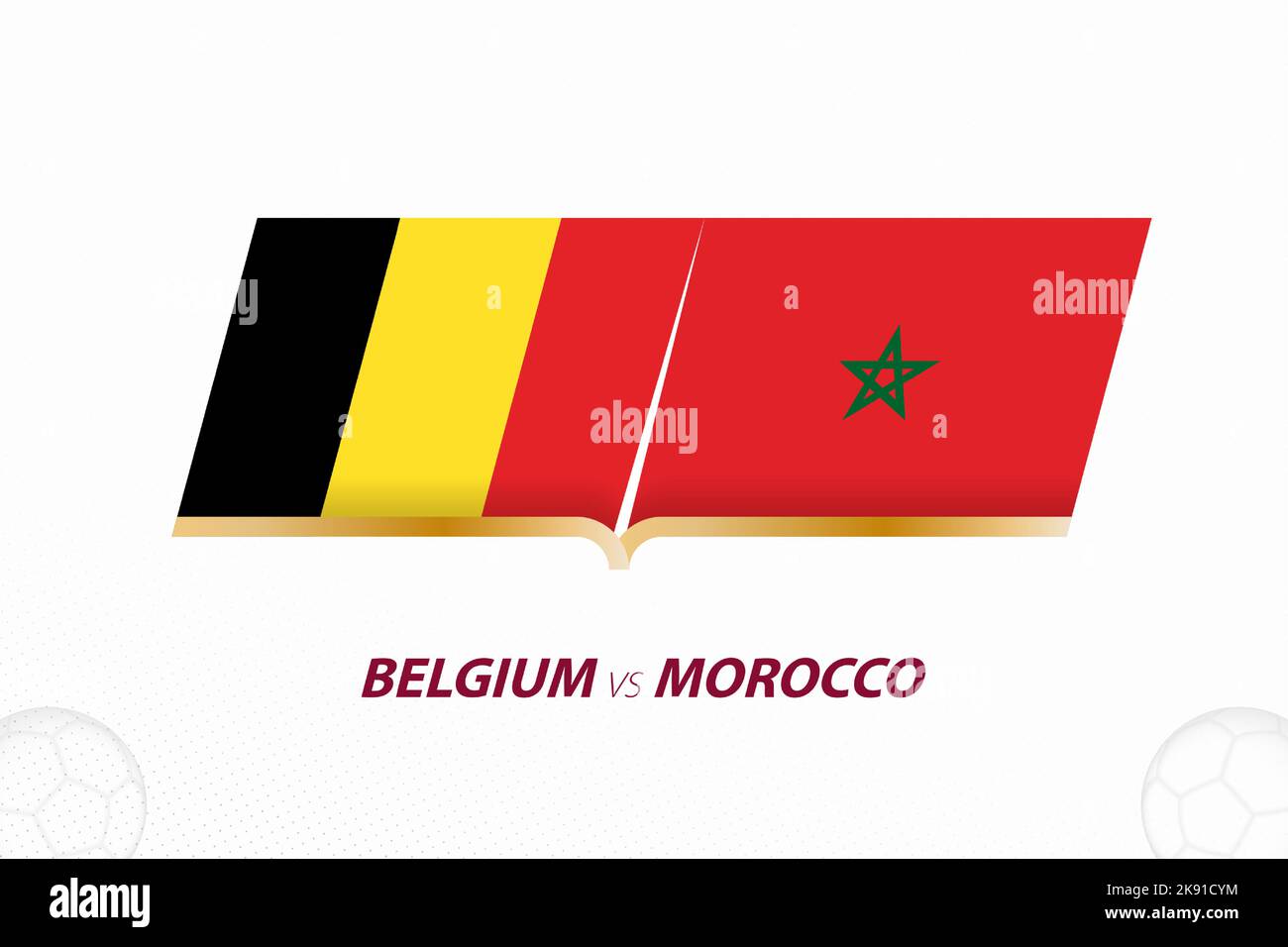 Belgium vs Morocco in Football Competition, Group A. Versus icon on ...