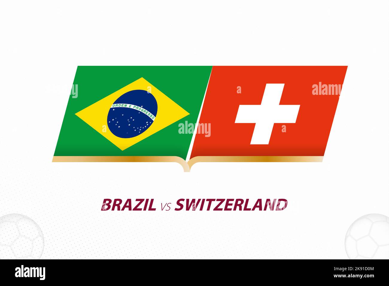 Brazil vs switzerland soccer ball in flag hi-res stock photography and ...