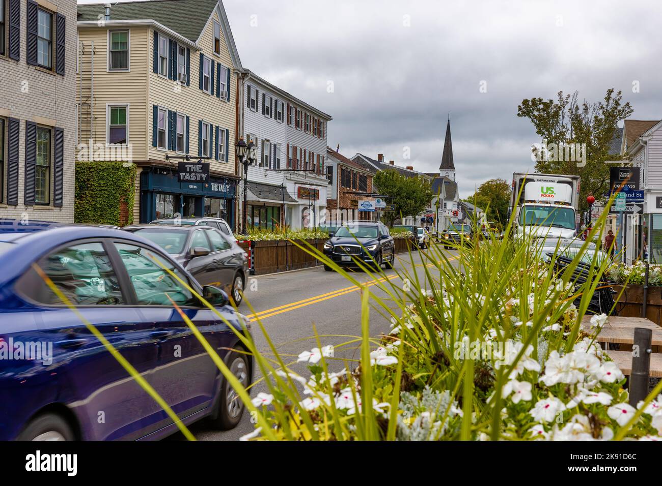Plymouth, Massachusetts, USA - September 12, 2022: downtown scene under ...