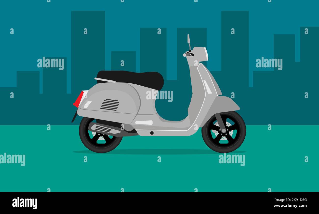 A gray moped on a city background Stock Vector Image & Art - Alamy
