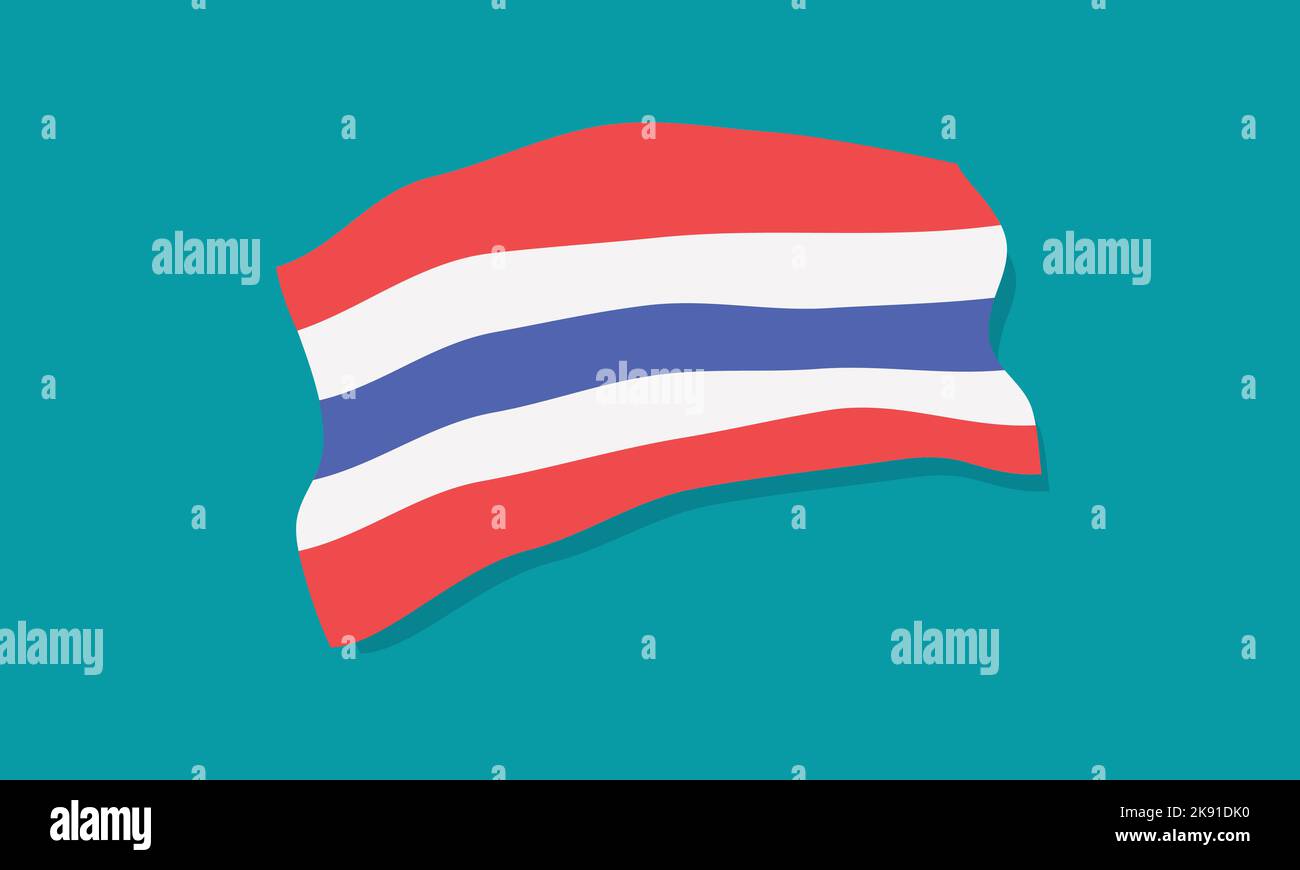 A vector illustration of Thailand's flag on the blue background Stock ...