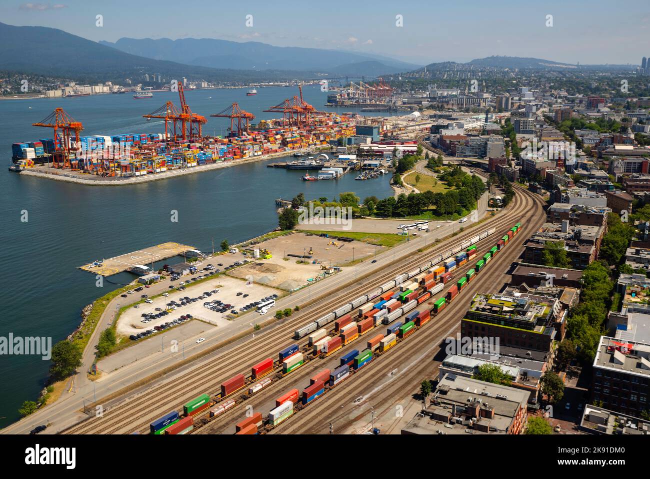 High-angle photograph of the commercial district of Vancouver, British ...