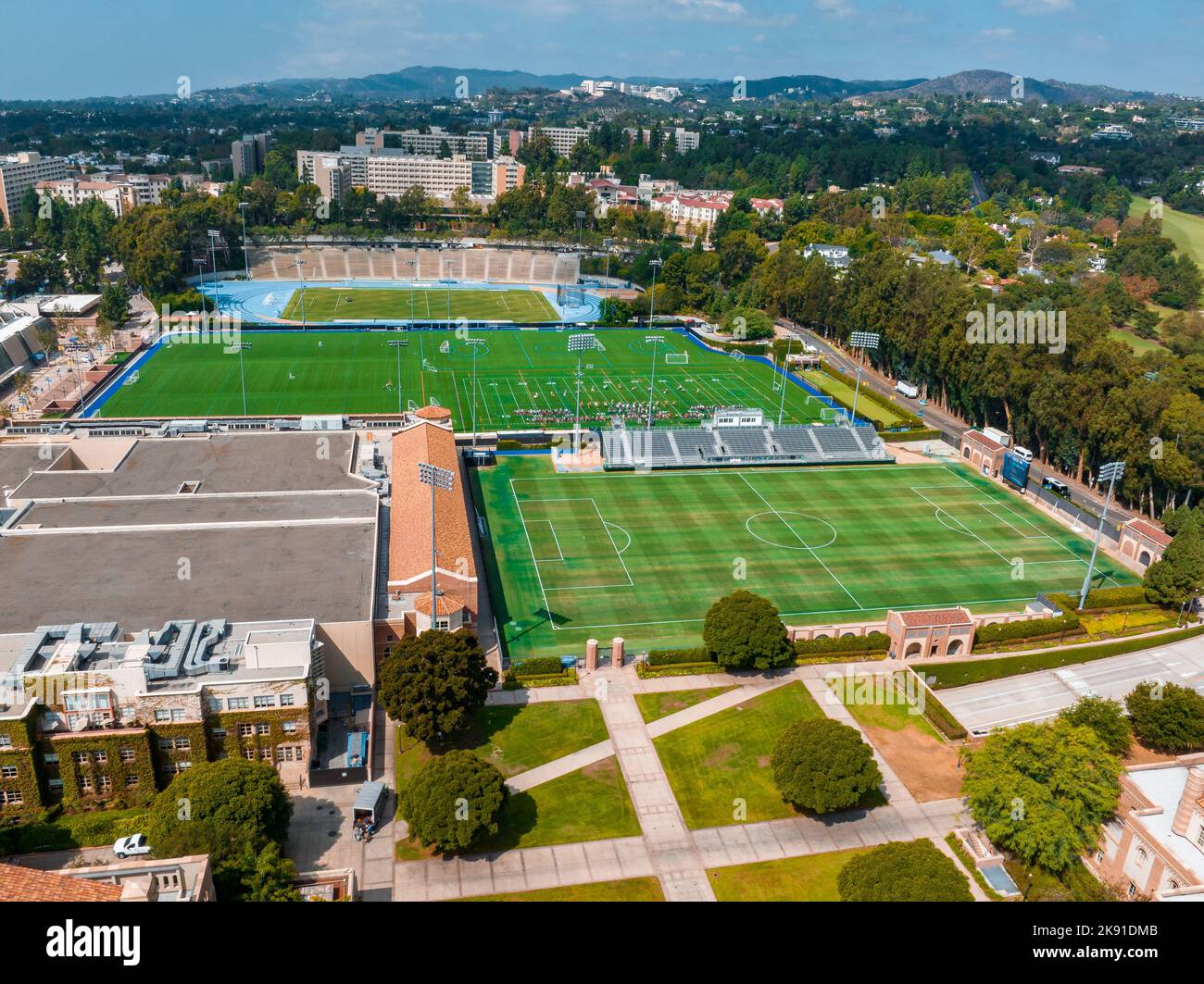 Aerial view of the Football stadium at the University of California ...