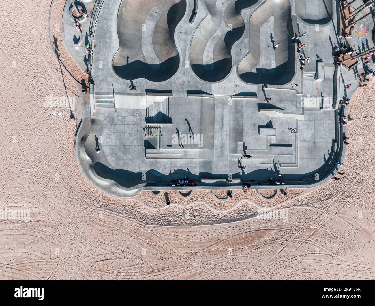 Aerial view of the skatepark of the Venice Beach in LA, California Stock Photo - Alamy