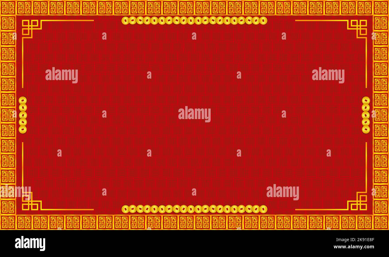 A red Chinese new year theme background with golden frame Stock Vector ...